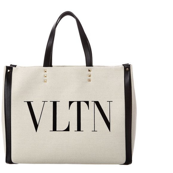 Valentino | Bags | Valentino Vltn Grande Plage Medium Canvas Leather ...